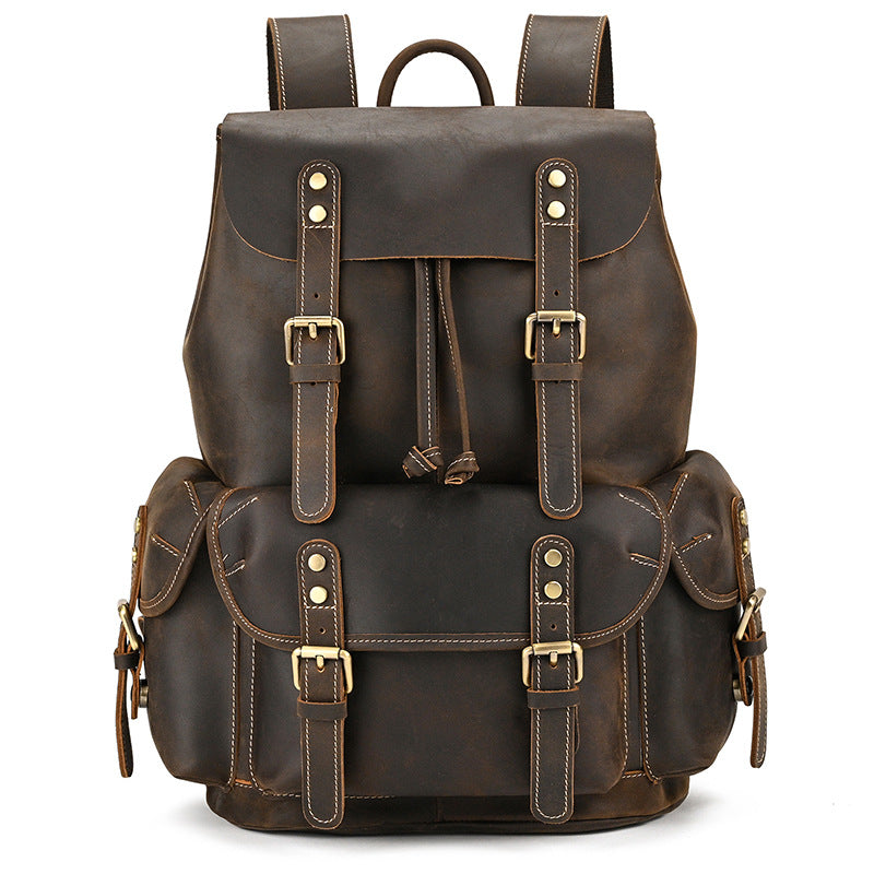 Full Grain Leather Backpack Man Travel Backpack – Unihandmade