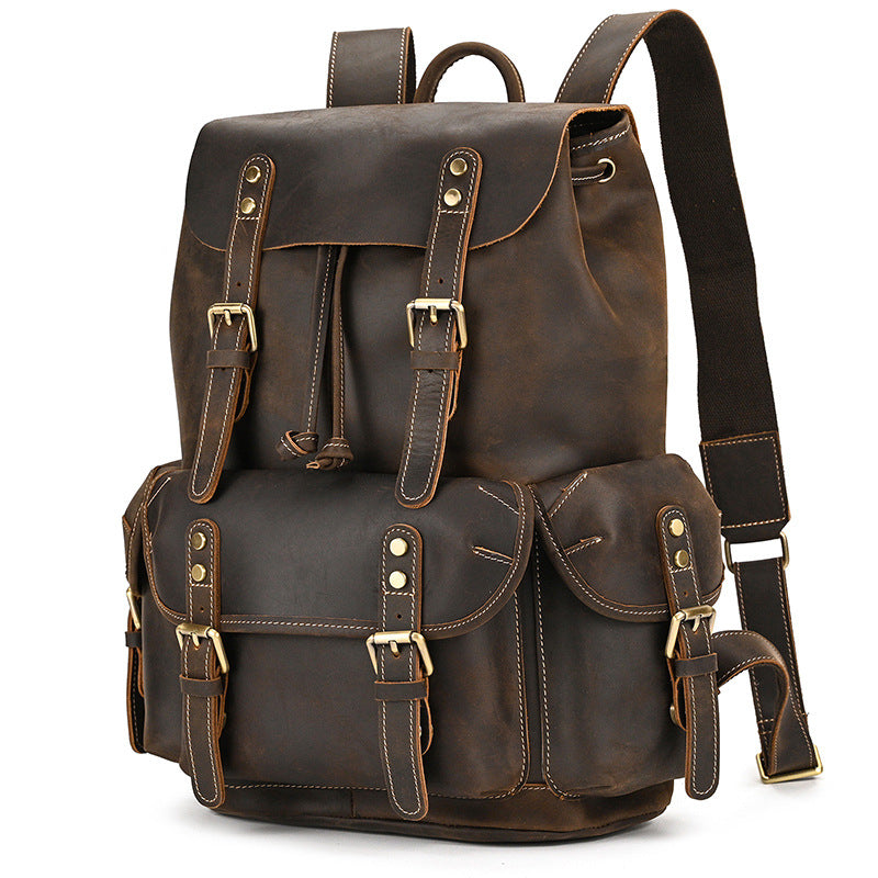 Full Grain Leather Backpack Man Travel Backpack – Unihandmade